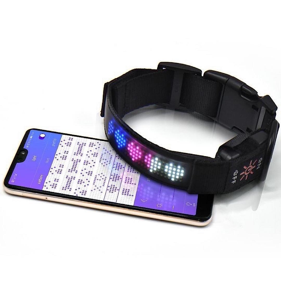 Blinking, Bluetooth Dog Collar, design your own Display for your Dog C ...
